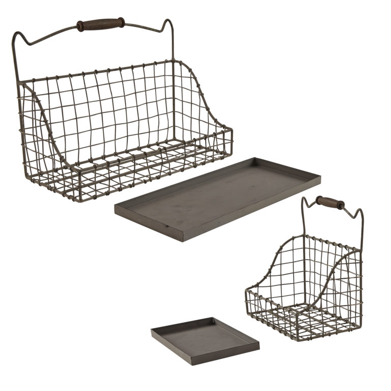 Zinc Hanging Wire Baskets - Set/2 - Piper Classics