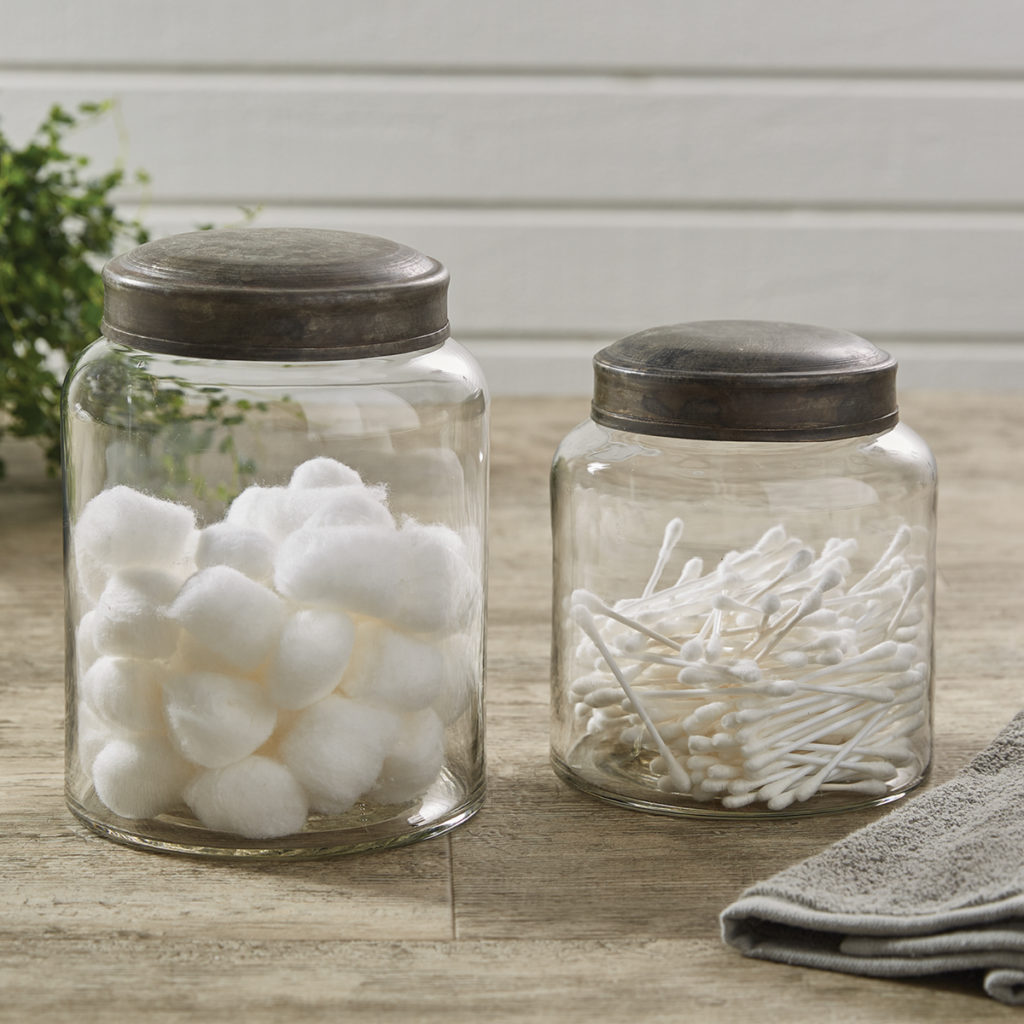 Large Storage Jars w/ Tin Lids - Set/2 - Piper Classics