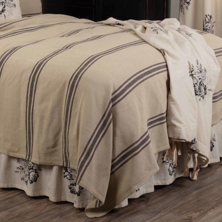 Mill House Stripe Black Coverlets - Piper Classics