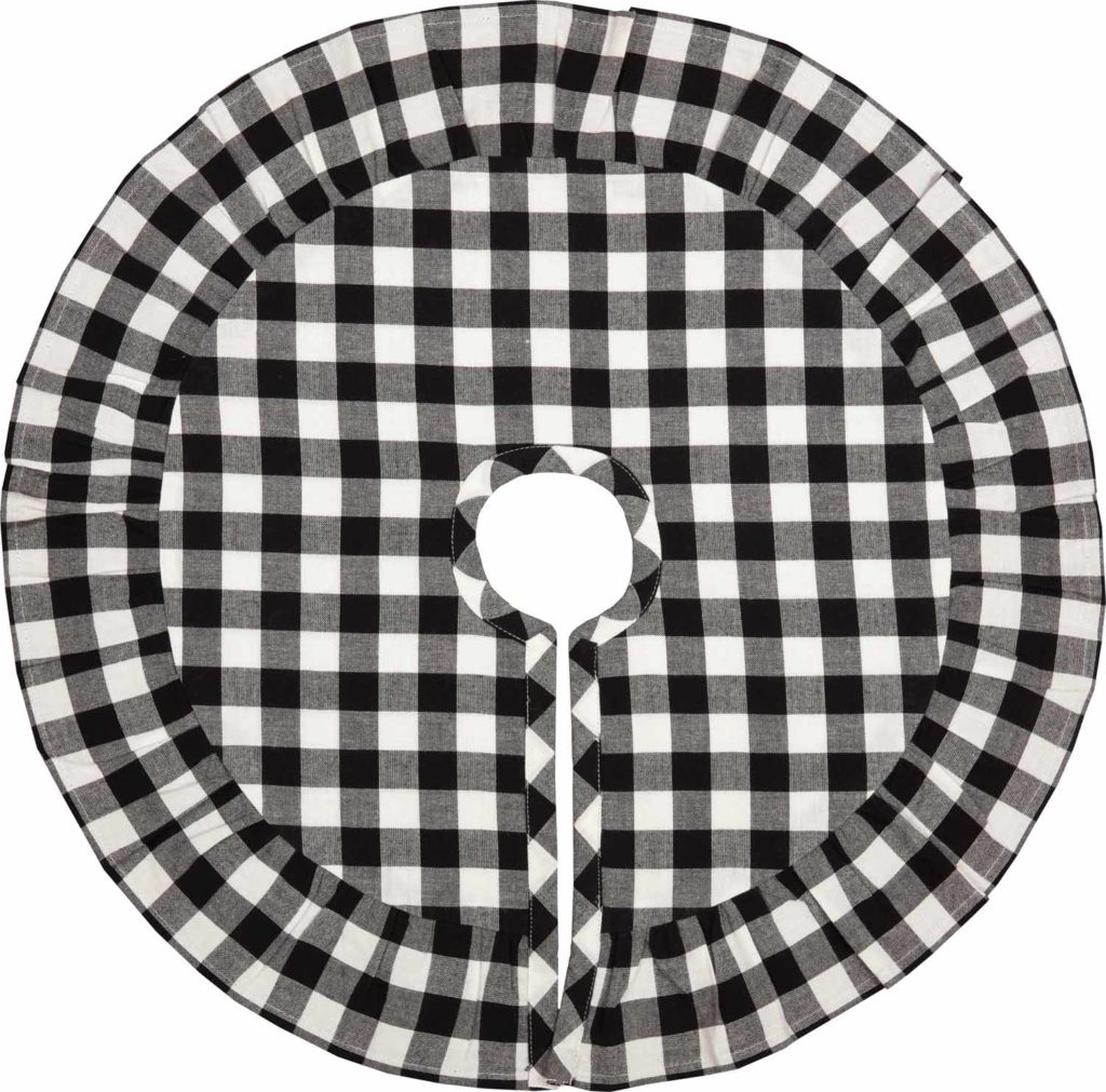 Vintage Check Black Mini Tree Skirt - 21" | Christmas & Holiday Collection
