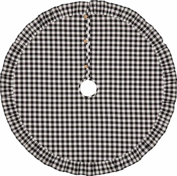 Vintage Check Black Tree Skirt - 54" | Christmas & Holiday Collection