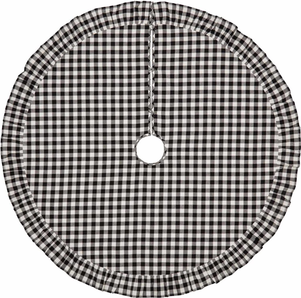 Vintage Check Black Tree Skirt - 54" | Christmas & Holiday Collection