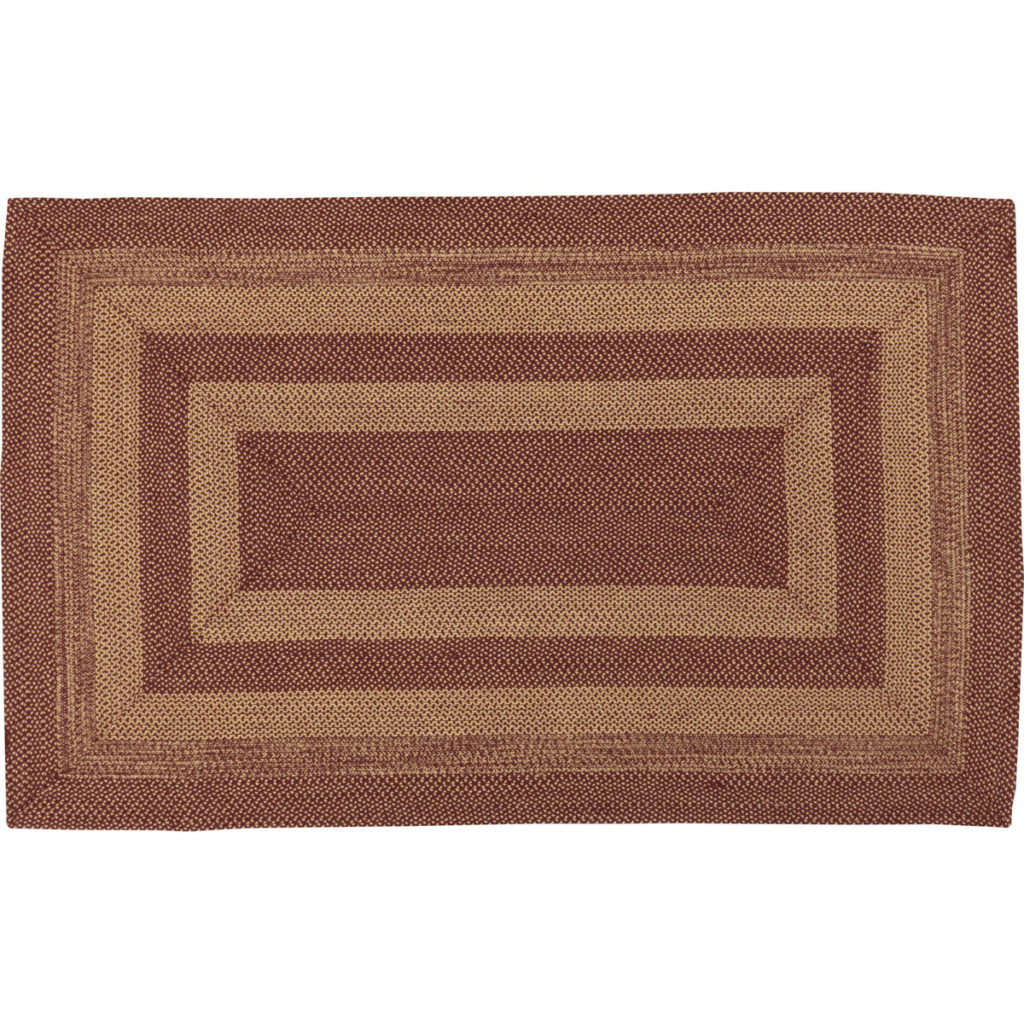 Country Style Braided Jute Rugs - Burgundy