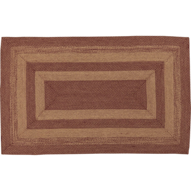 Country Style Braided Jute Rugs - Burgundy