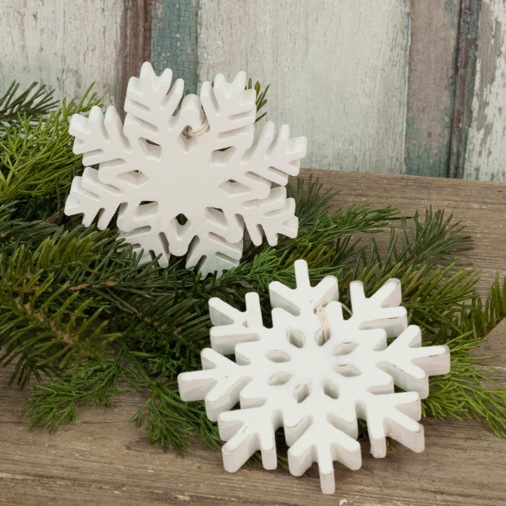 Wood Snowflake 5" - Set/2 Assorted - Piper Classics