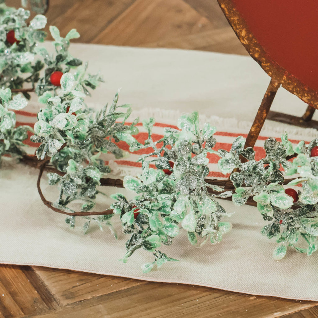 Glittered Mistletoe Garland w/ Red Berries - Piper Classics