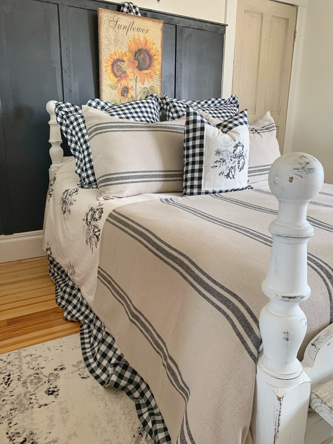 Mill House Stripe Black Coverlets - Piper Classics