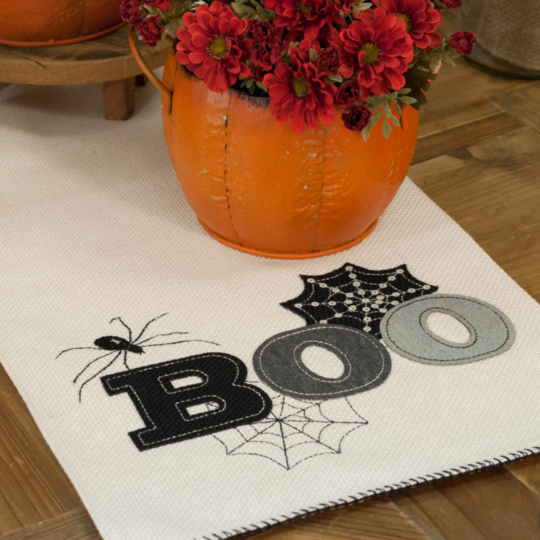 Cream BOO Table Runner - 72" - Piper Classics