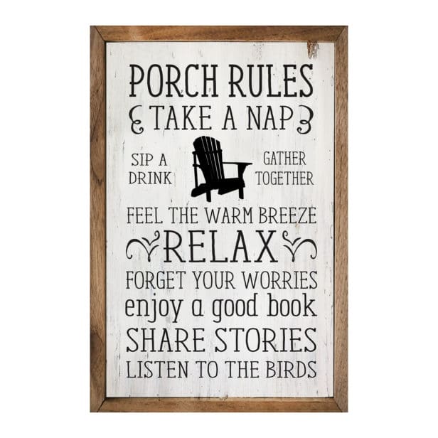 Porch Rules Wooden Sign - Piper Classics