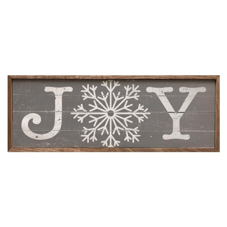Joy Snowflake Gray Wooden Sign - Piper Classics