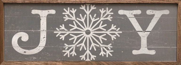 Joy Snowflake Gray Wooden Sign - Piper Classics