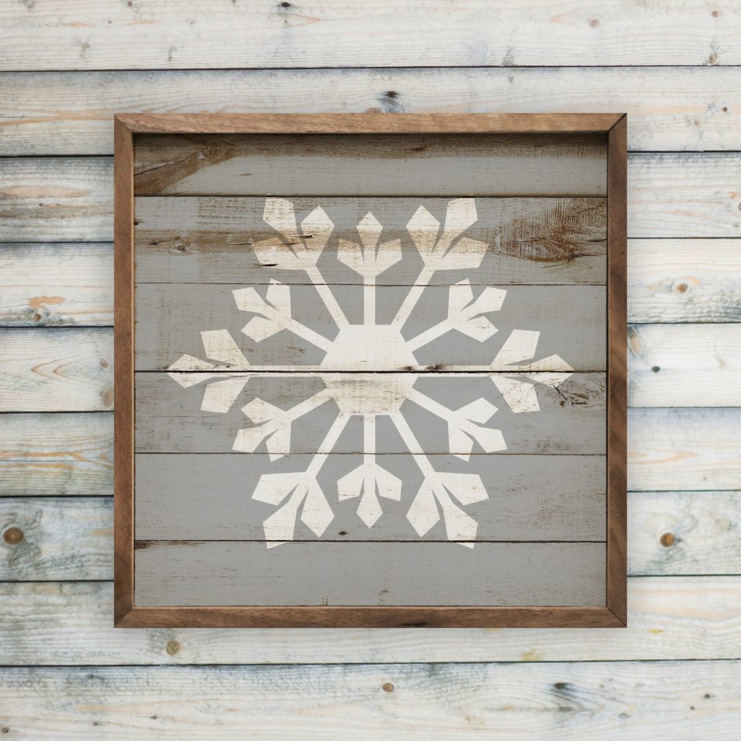 Snowflake Gray Wooden Sign - Piper Classics