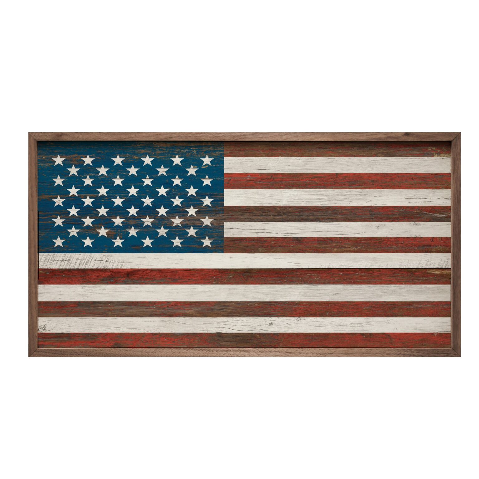 Barn Wood American Flag Hand-Painted Wooden Sign - Various Sizes