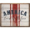 America Land Of The Free Stripes Wooden Sign - Piper Classics