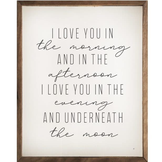 Love You In The Morning Wooden Sign - Piper Classics