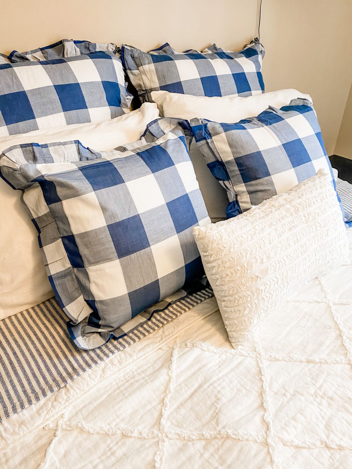 Madison Check Blue 18"x 18" Pillow Cover | Throw Pillow Collection