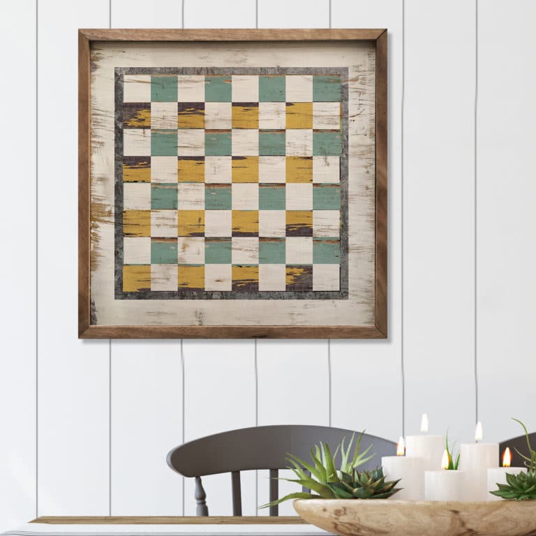 Farmhouse Checkers Wooden Sign - Piper Classics