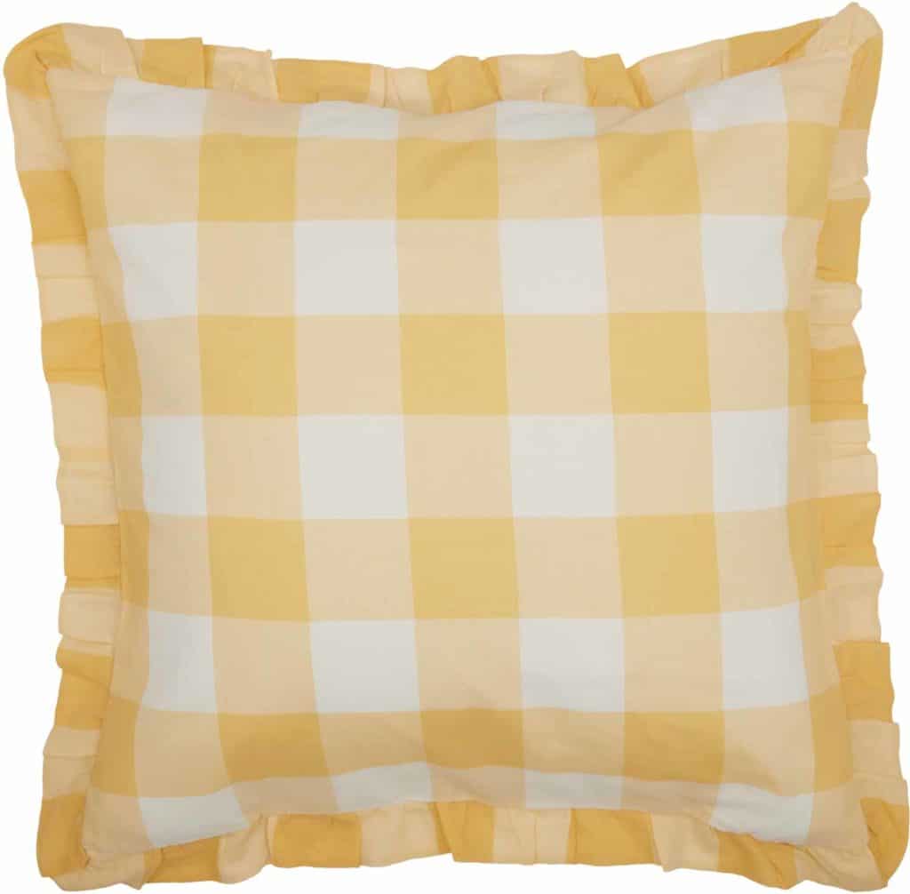 Madison Check Yellow Euro Sham - Piper Classics