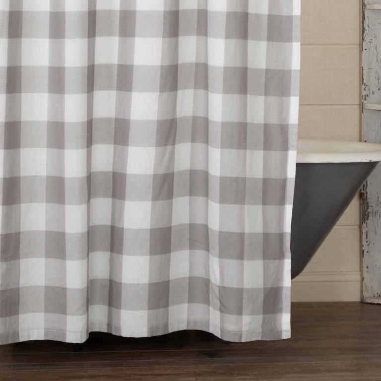Madison Check Gray Shower Curtain - Piper Classics