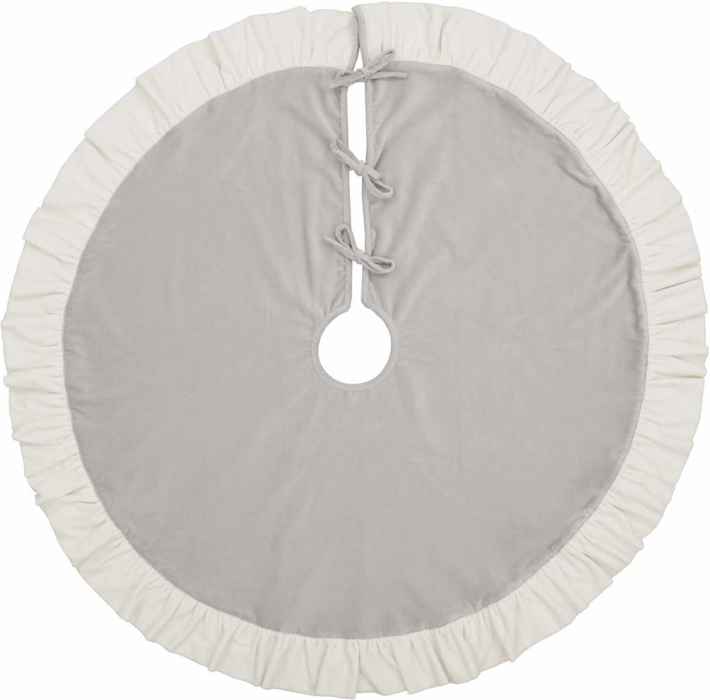 Morning Meadow Gray Velvet Mini Tree Skirt | Christmas & Holiday Collection