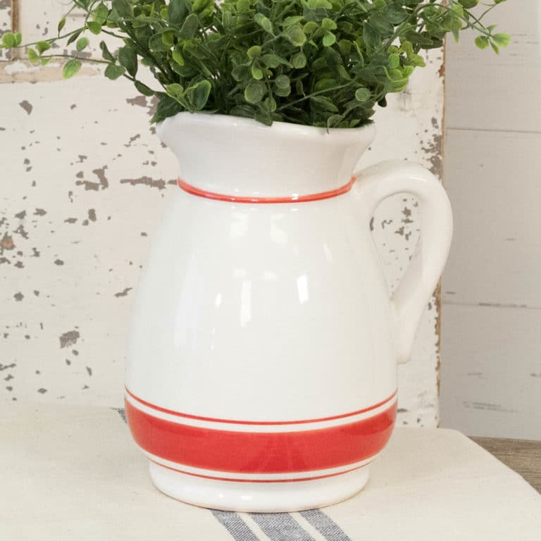 Porcelain Red Stripe Pitcher - Piper Classics