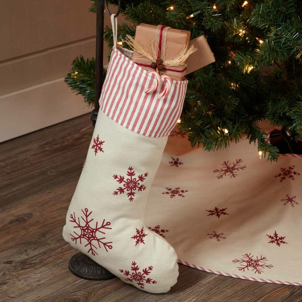 Market Place Natural Snowflake Stocking | Christmas & Holiday Collection