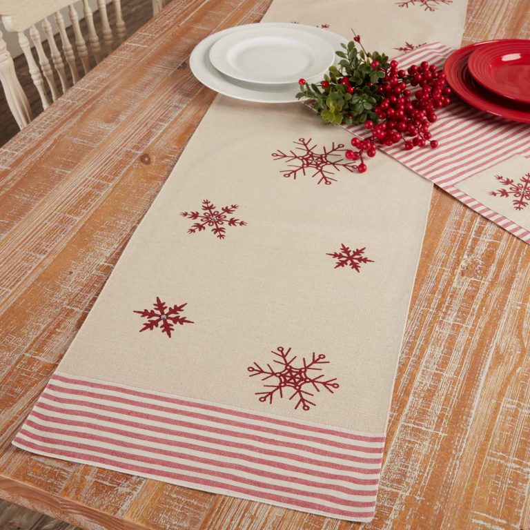 Market Place Natural Snowflake Table Runner - 36" | Christmas & Holiday ...