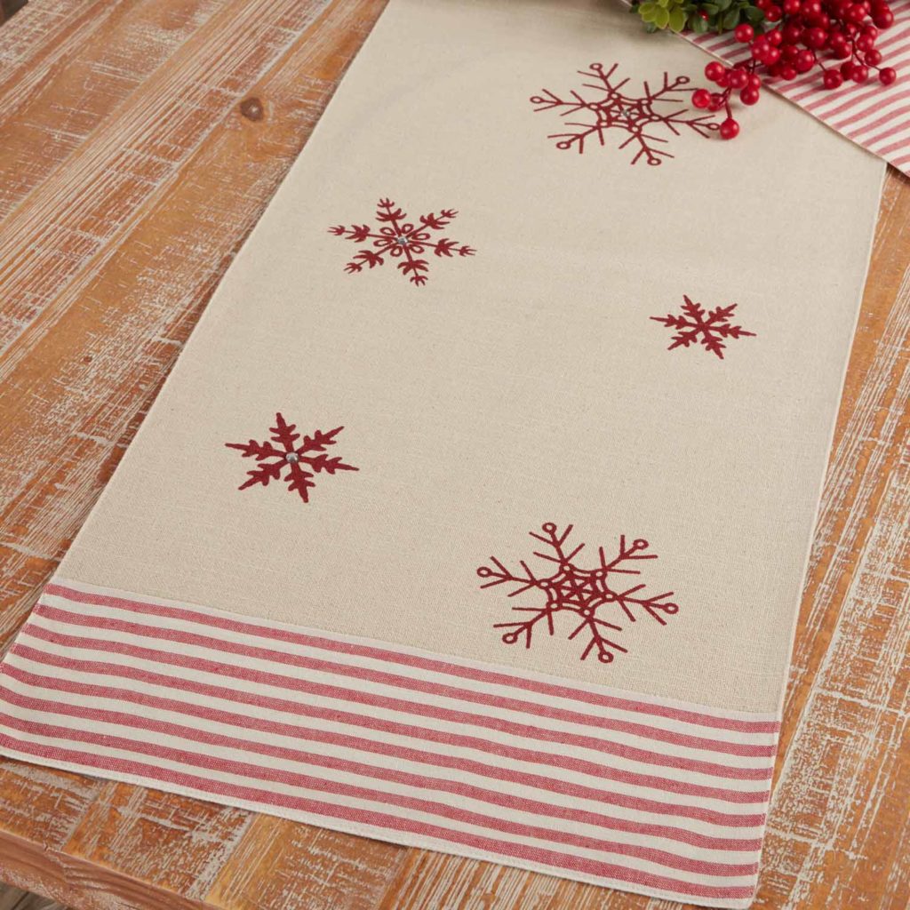 Market Place Natural Snowflake Table Runner - 36" | Christmas & Holiday ...