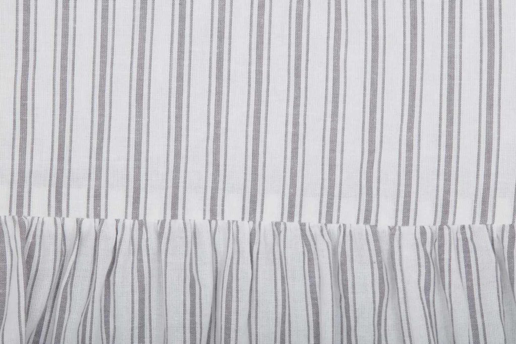 Timeless Ticking Gray Ruffled Bedspreads - Piper Classics