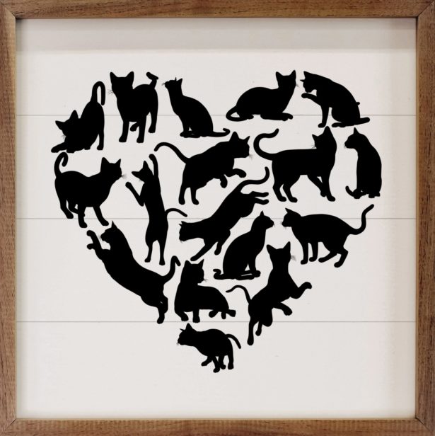 Cat Heart Wooden Sign - Piper Classics