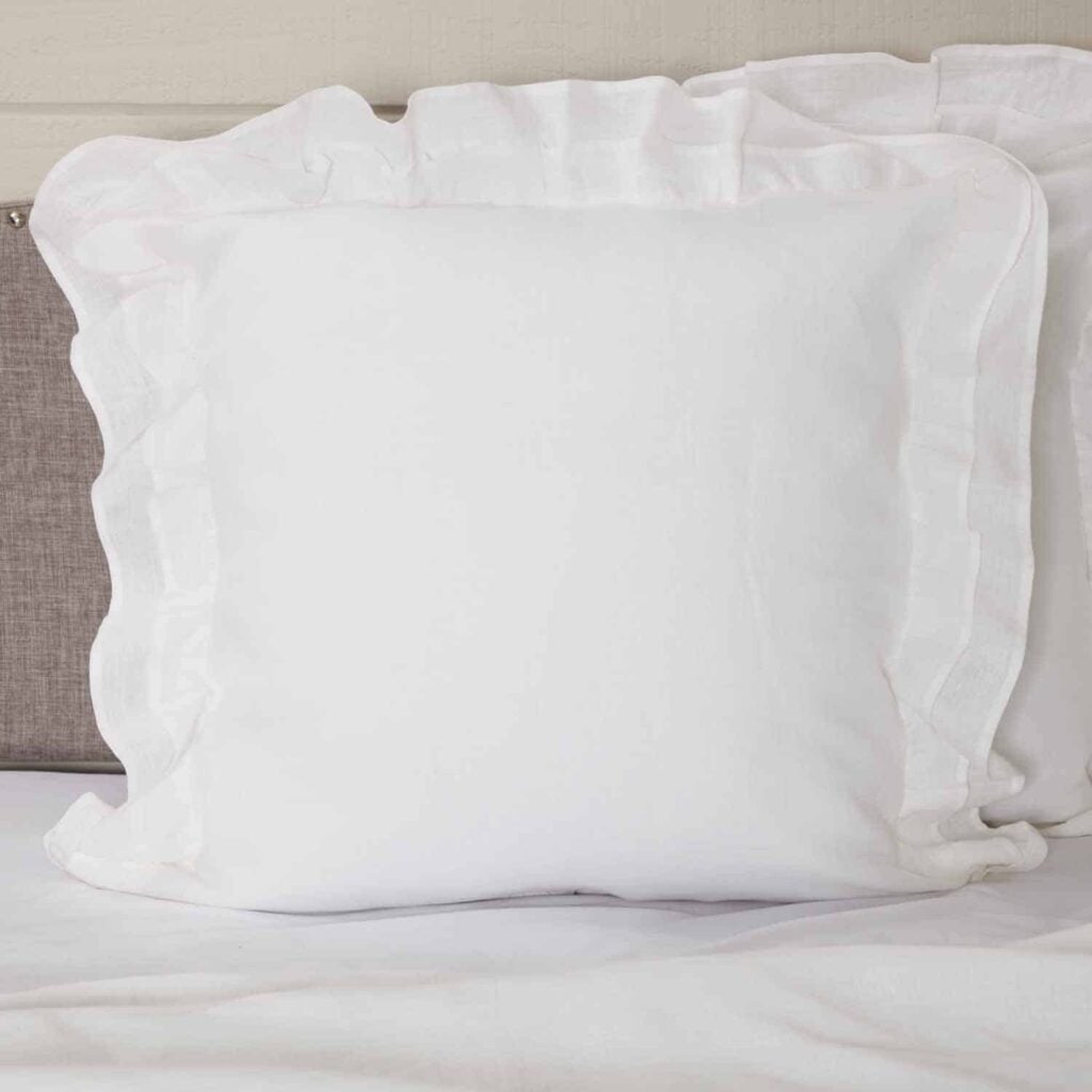 Crisp, Fresh White Linen Bedding, Pillow Covers, Drapes, & More