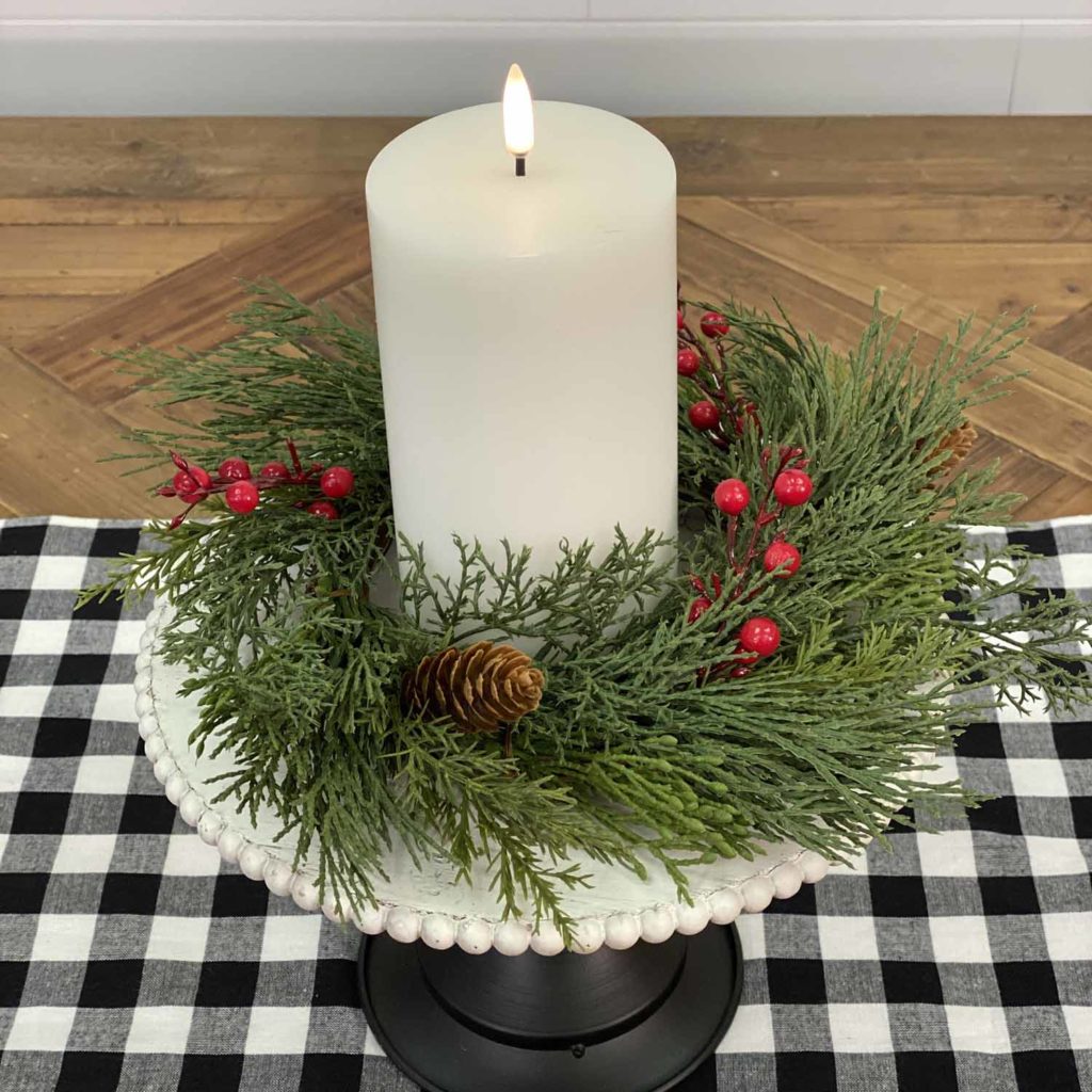 Alpine Cedar w/ Berries Candle Ring - 10" - Piper Classics