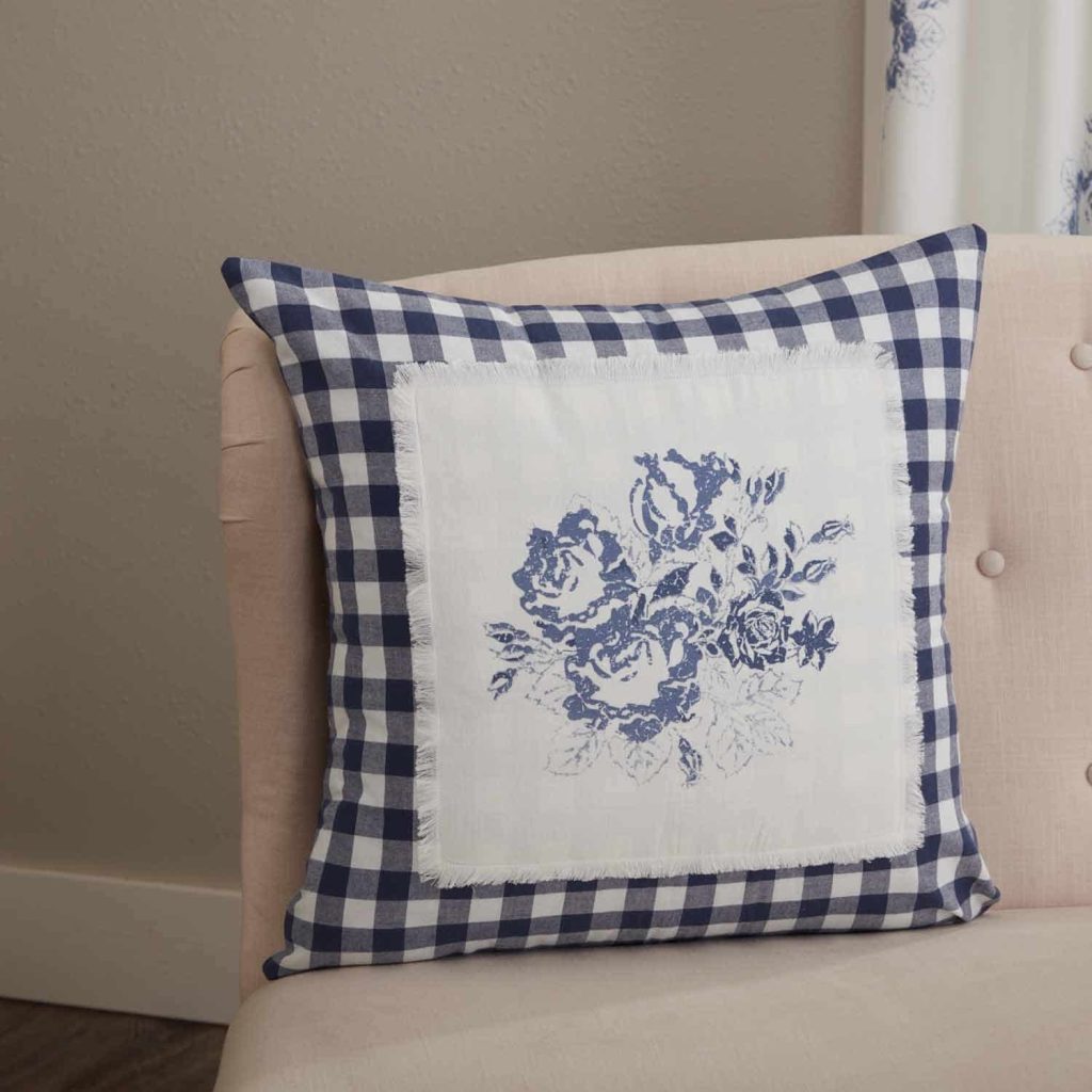 Lydia Blue Check 20" x 20" Pillow Cover - Piper Classics