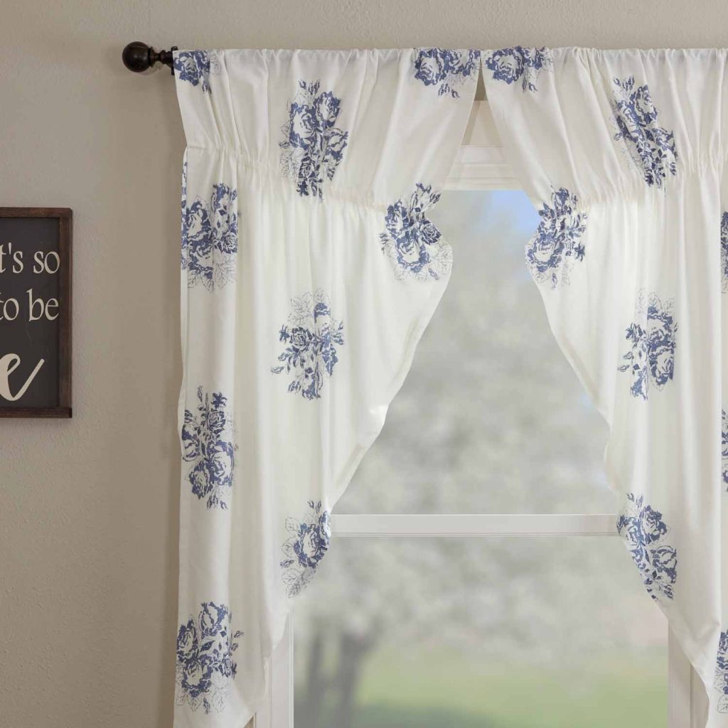 Lydia Blue Prairie Curtain - 63" Set/2 - Piper Classics