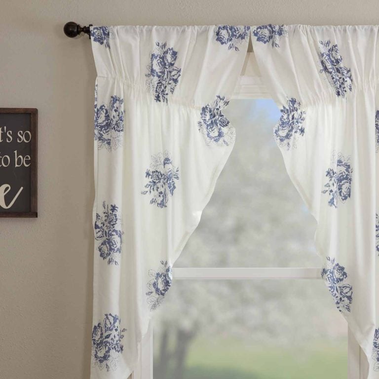 Lydia Blue Prairie Curtain - 63" Set/2 - Piper Classics