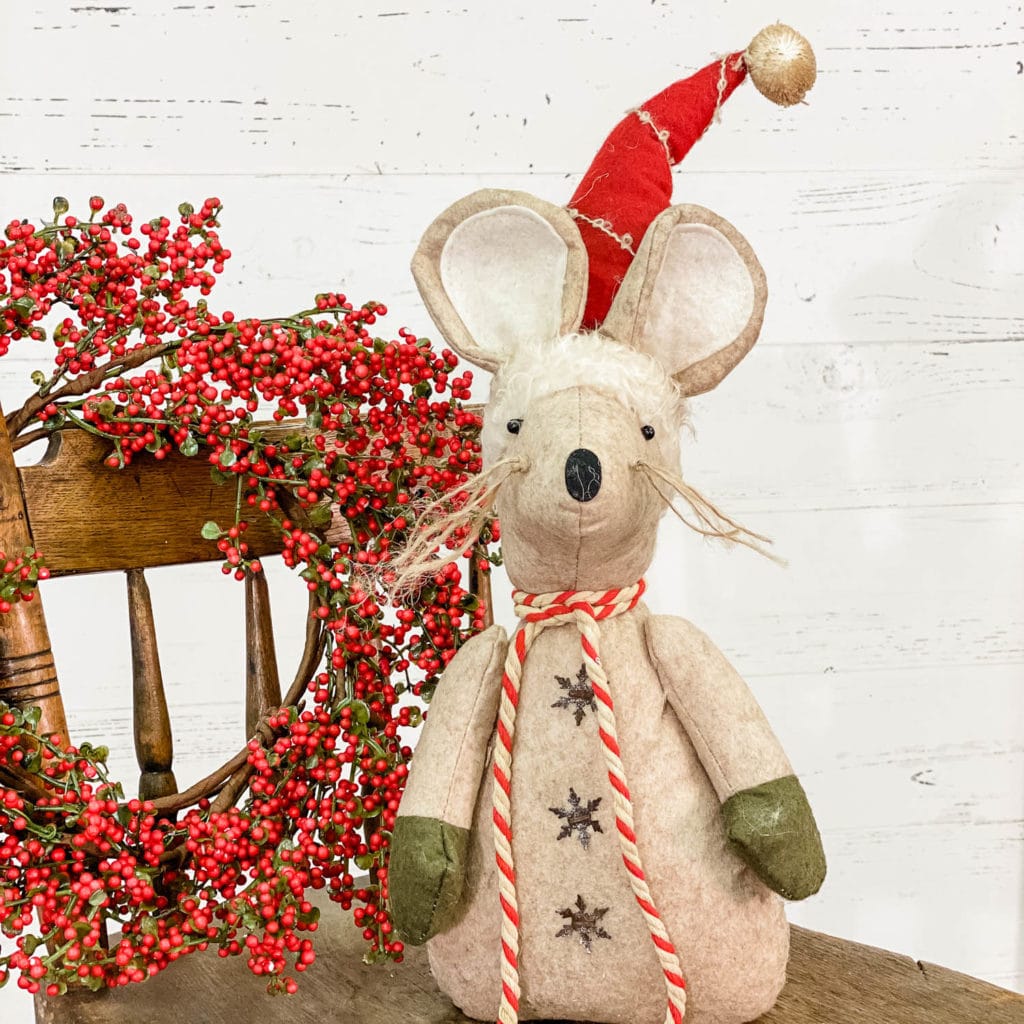 Large Winter Candy Cane Mouse - Piper Classics