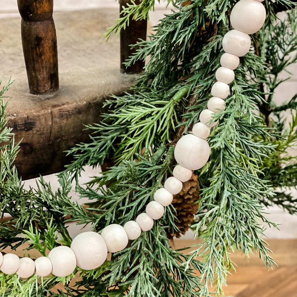 Natural Wooden Bead Tree Garland - Piper Classics