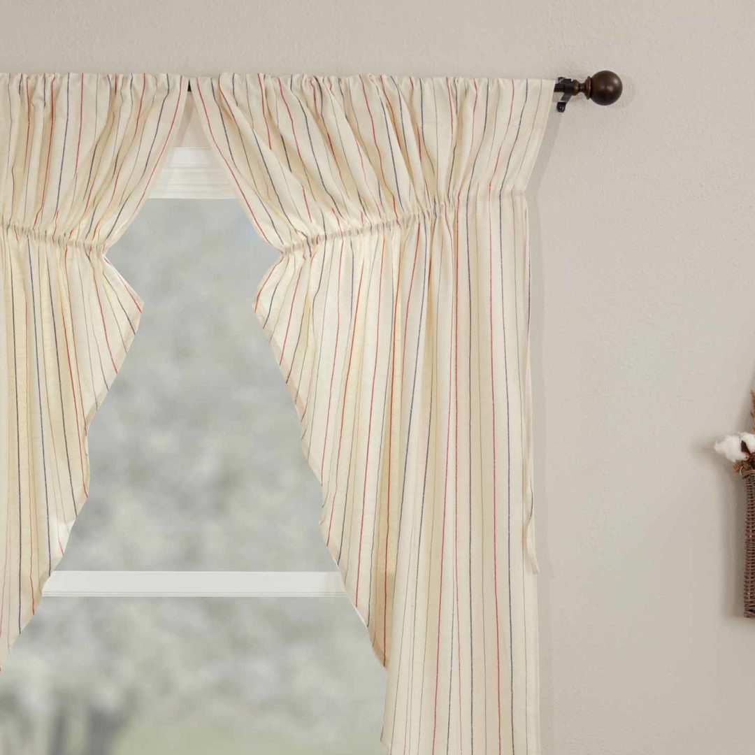Betsy Stripe Prairie Curtain - Set/2 - Piper Classics