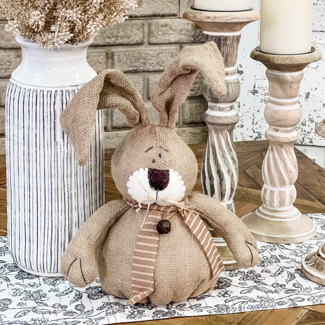 Sweet Wilmer Large Burlap Bunny - Piper Classics