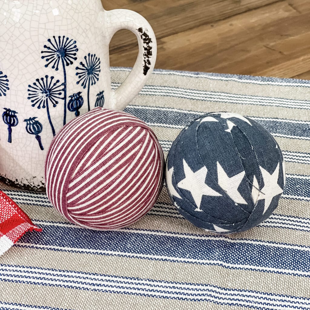 Americana Fabric Ball Fillers - Set/5 Assorted - Piper Classics