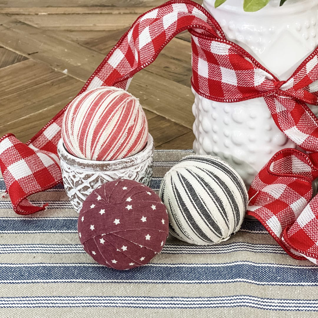Americana Fabric Ball Fillers - Set/5 Assorted - Piper Classics