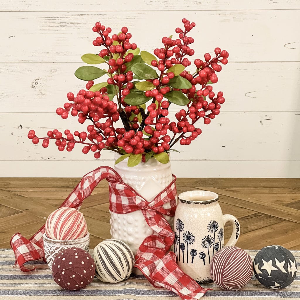 Americana Fabric Ball Fillers - Set/5 Assorted - Piper Classics
