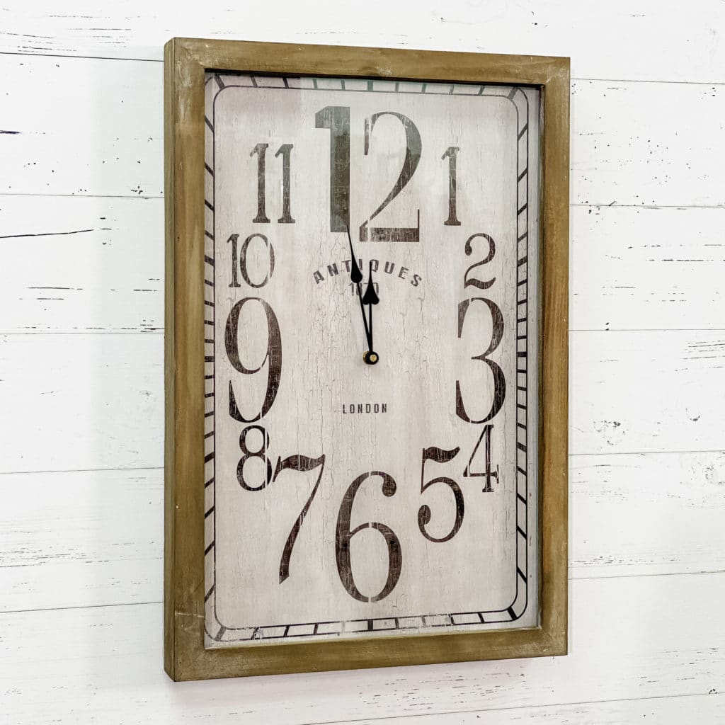 Rectangular European Antique Wall Clock - Piper Classics