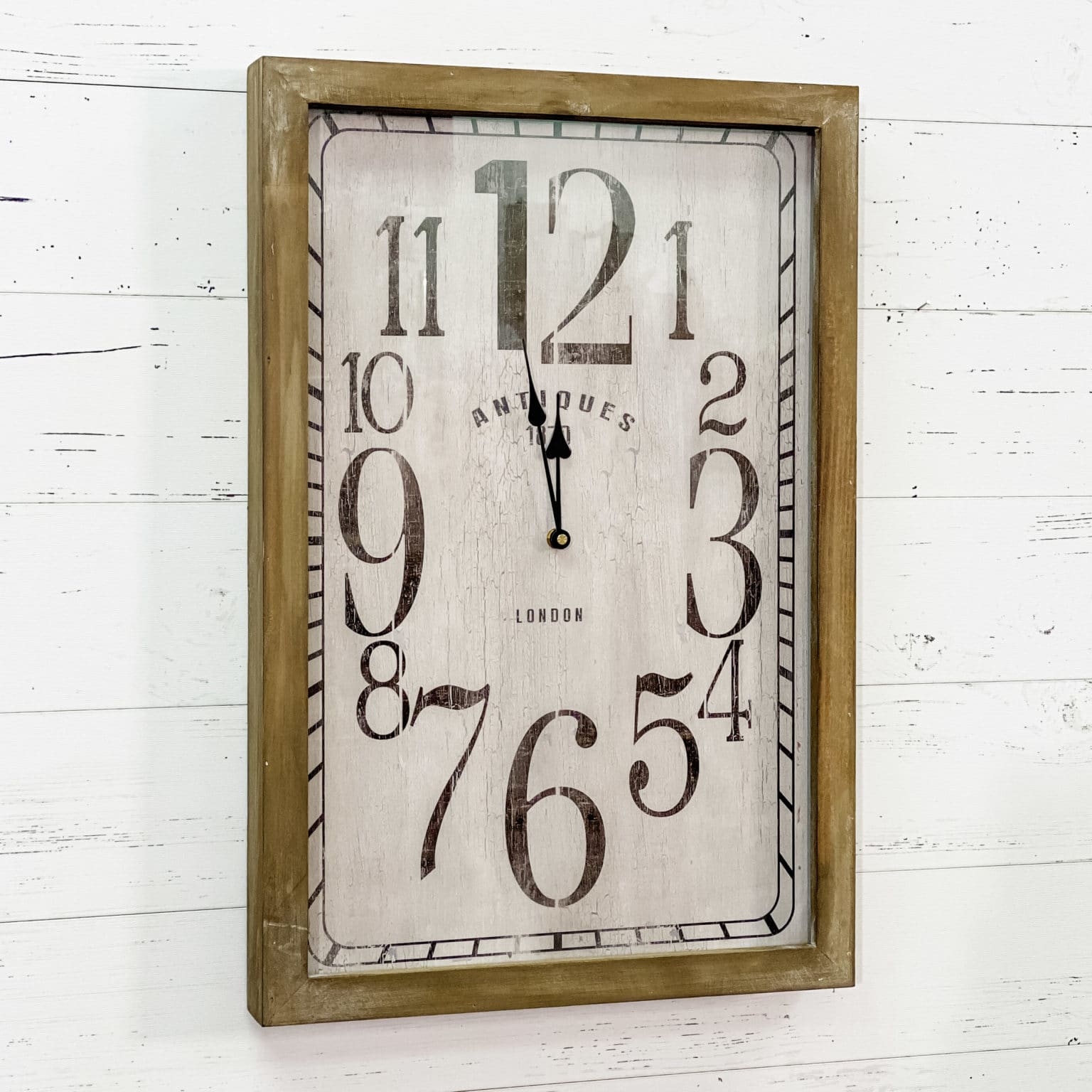 Rectangular European Antique Wall Clock - Piper Classics