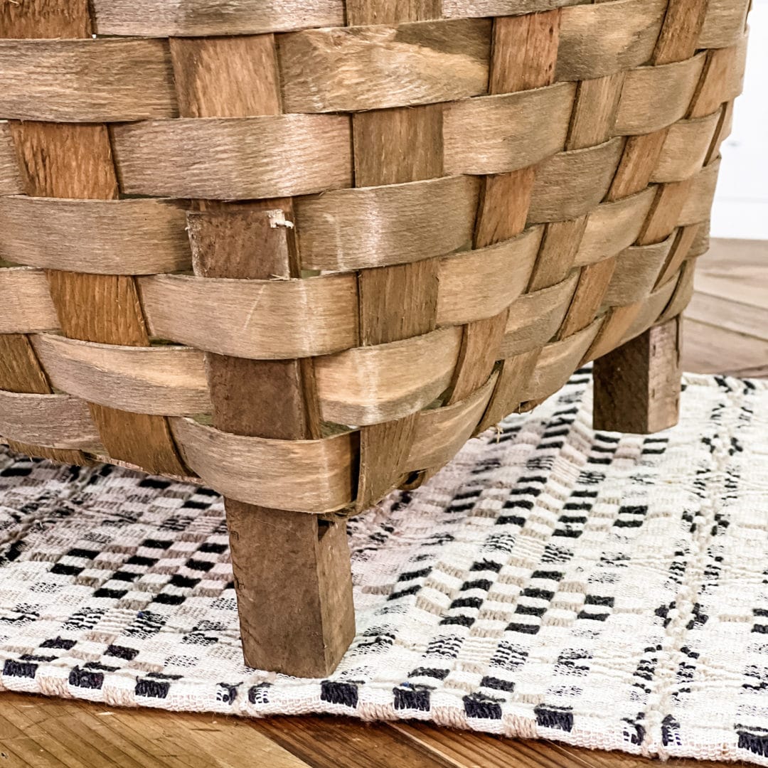 Chipwood Basket w/ Wooden Legs & Handles - Piper Classics