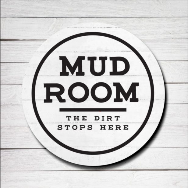 Mudroom The Dirt Stops Here Circle Wooden Sign - Piper Classics