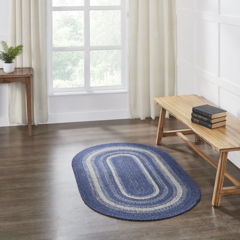 Great Falls Blue Jute Rugs With Pad - Piper Classics