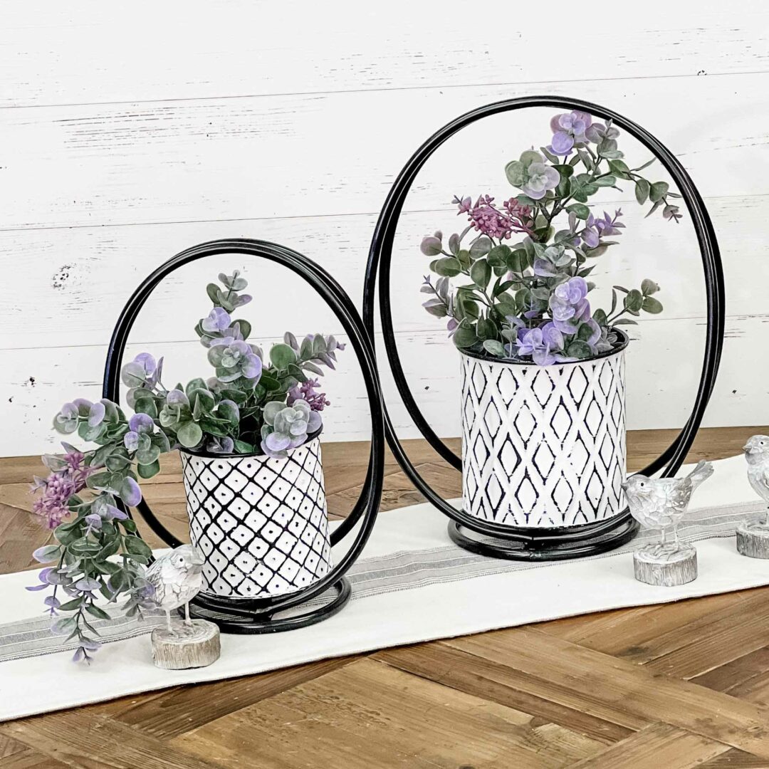 Boho Planters on Oval Stands - Set/2 - Piper Classics
