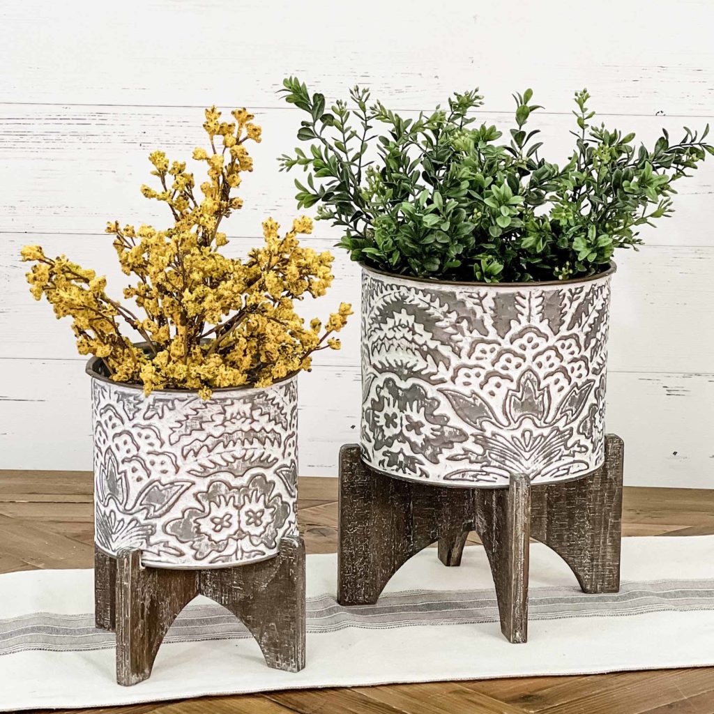 Boho Planters on Oval Stands - Set/2 - Piper Classics