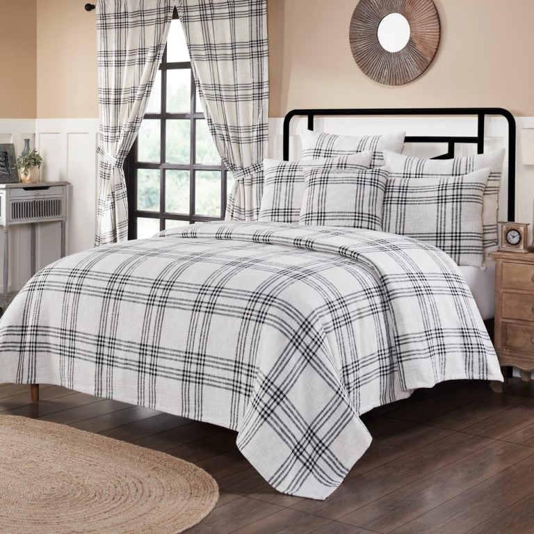 Black Plaid Coverlet - Piper Classics